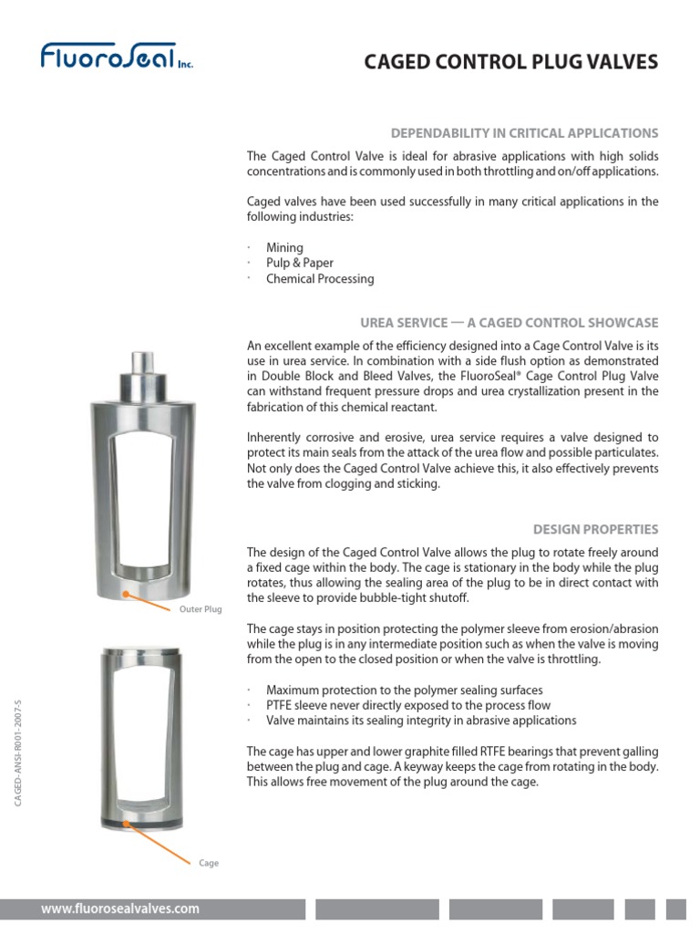 Caged Control Plug Valves: Dependability in Critical Applications | PDF ...