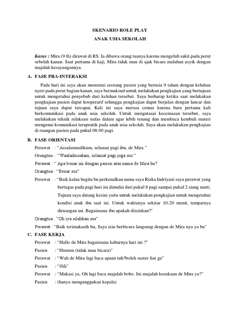 Skenario Role Play Komunikasi Anak | PDF