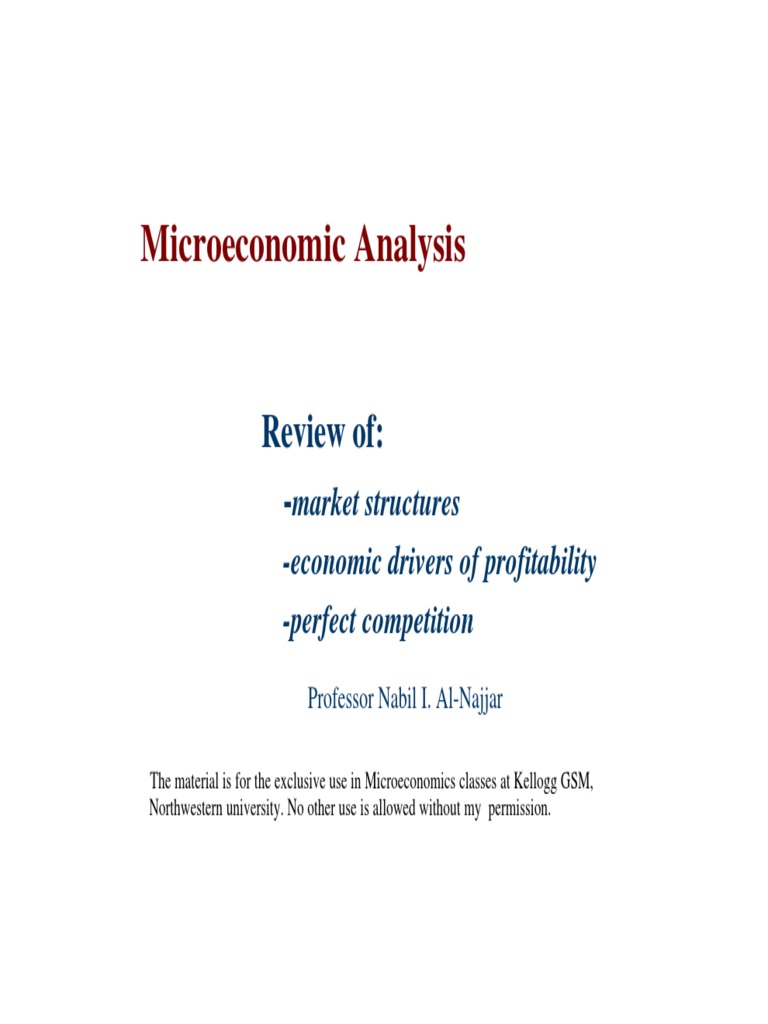 Microeconomic Analysis of Market Structures | PDF | Supply (Economics ...