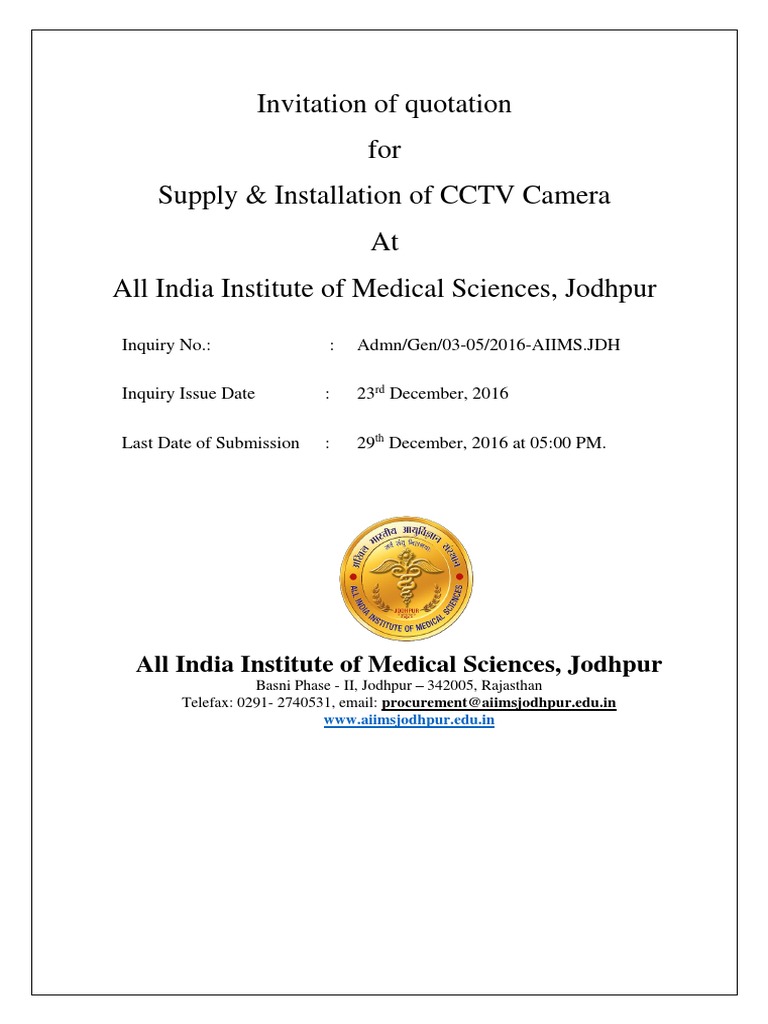 Quotation For Supply & Installation of CCTV Camera | PDF | Business