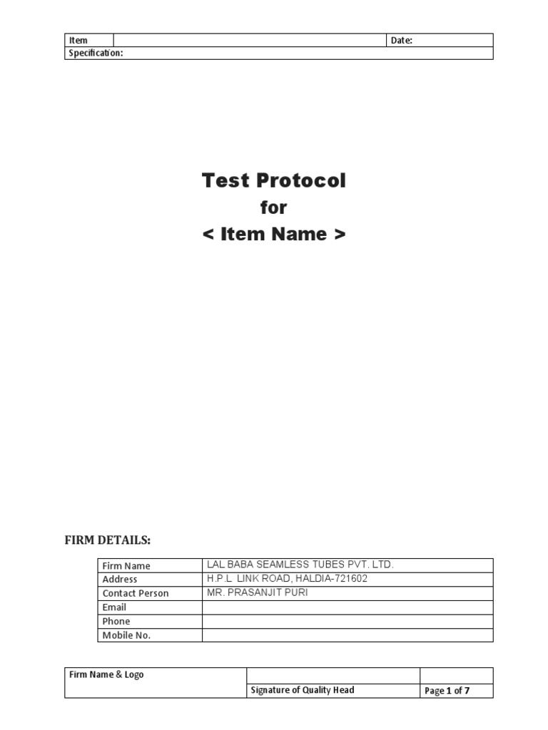 TestProtocol - Copy30.05.2020 | PDF | Specification (Technical Standard ...
