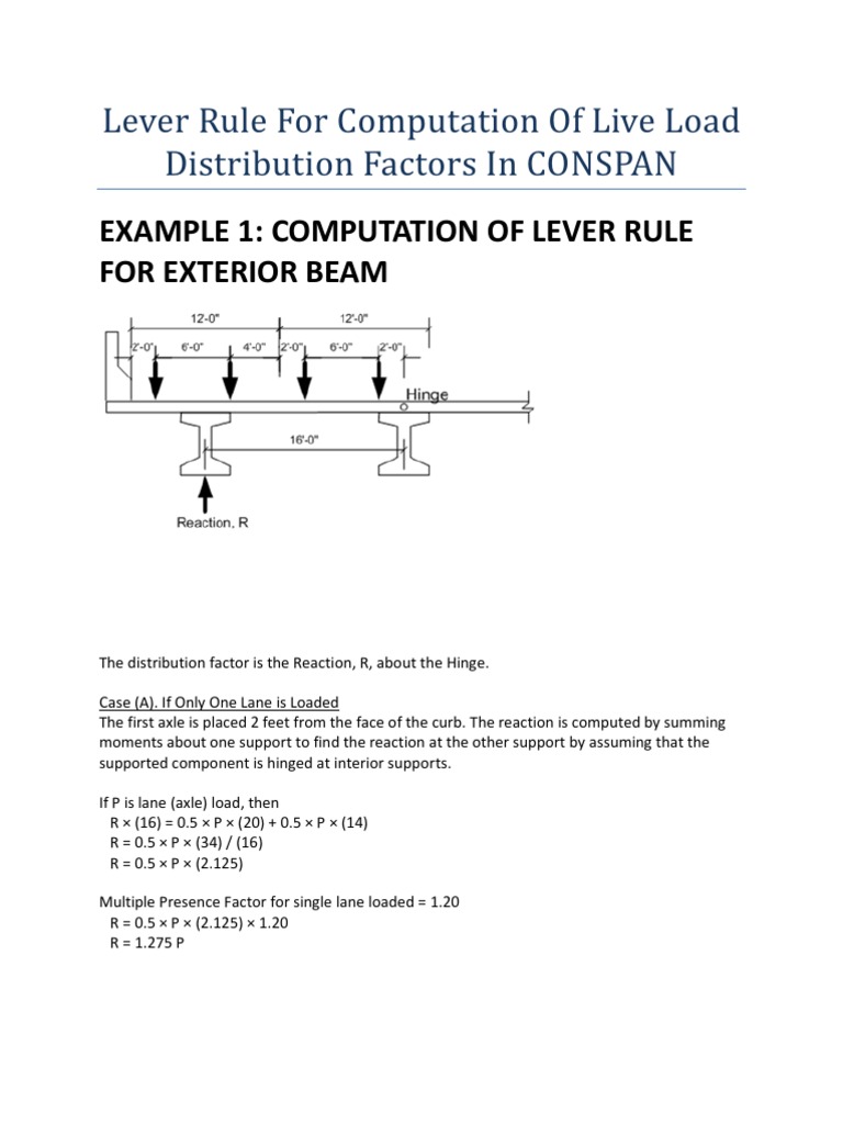 Lever Rule for Load Distribution | PDF | Truss | Lever