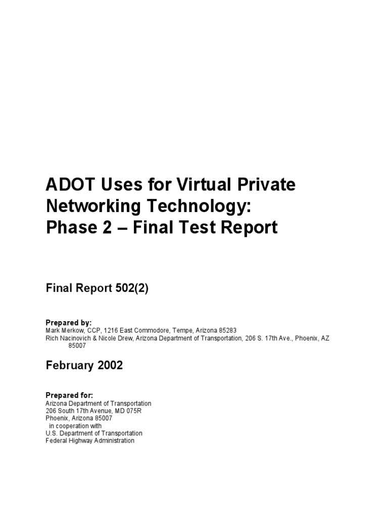 ADOT VPN Phase 2 Final Report | PDF | Virtual Private Network ...