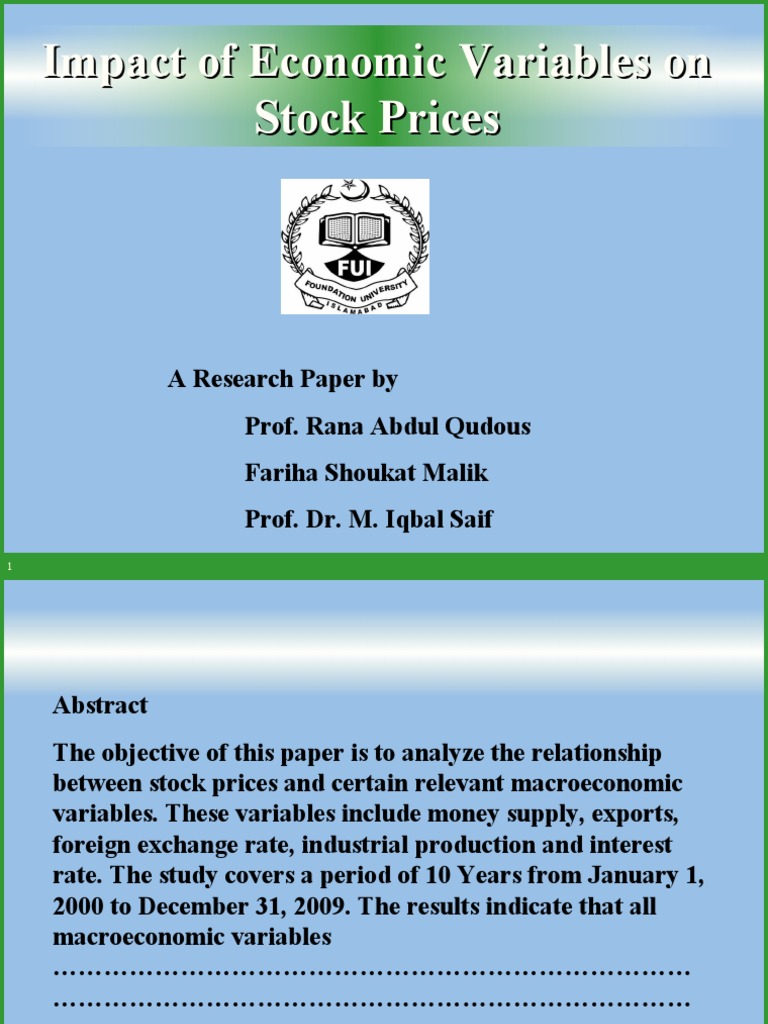 Impact of Economic Variables On Stock Prices | PDF | Stocks | Exchange Rate