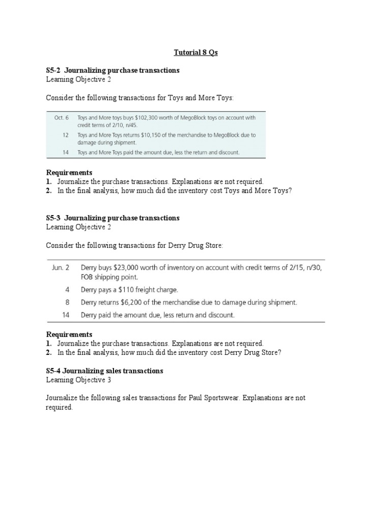 Tutorial 8 Qs | PDF | Cost Of Goods Sold | Inventory