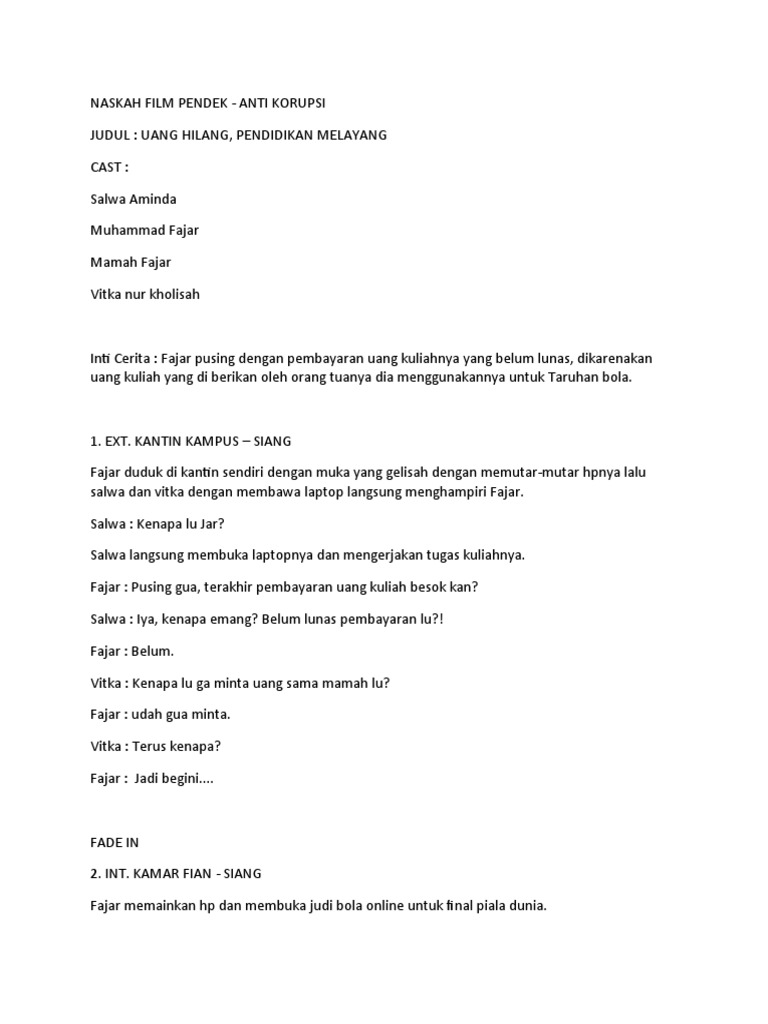 Naskah Film Pendek | PDF