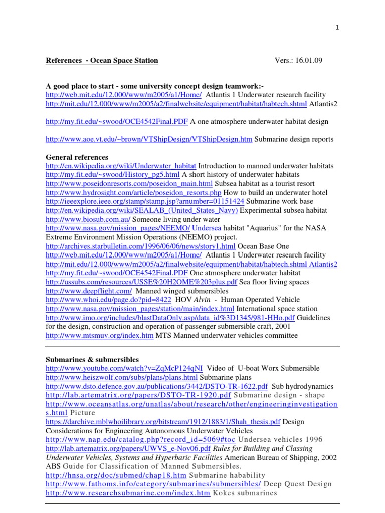 References | PDF | Submarines | Subsea (Technology)