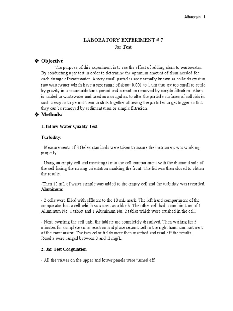 Ce 347 Laboratory Experiment 6 | PDF | Dose (Biochemistry) | Chemistry