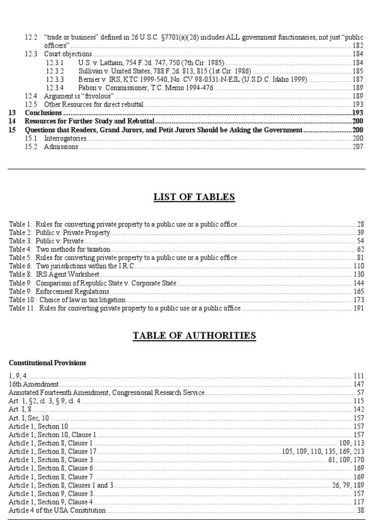 List of Tables: Why Your Government Is Either A Thief or You Are A ...