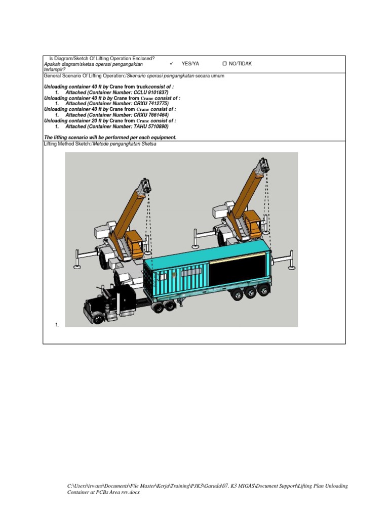 Contoh LIfting Plan #1 | PDF | Crane (Machine) | Economic Sectors