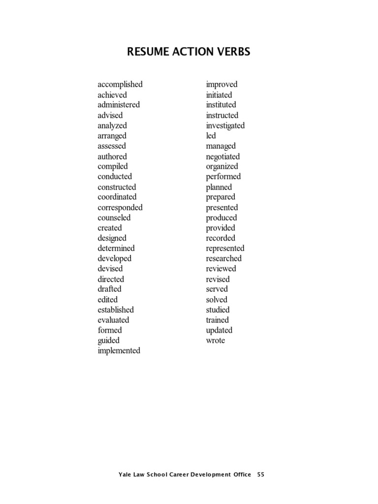 CDO Resume Action Verbs | PDF | Science & Mathematics