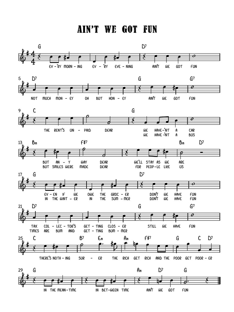 Ain't We Got Fun (G) | PDF