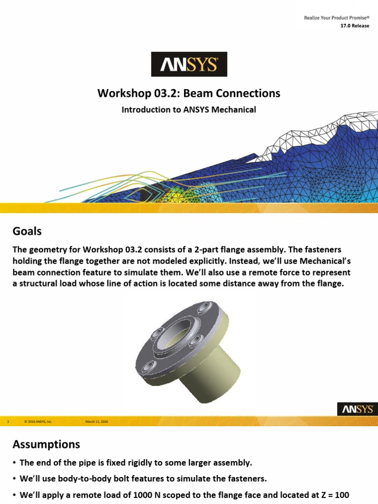 Workshop 03.2: Beam Connections: Introduction To ANSYS Mechanical | PDF ...