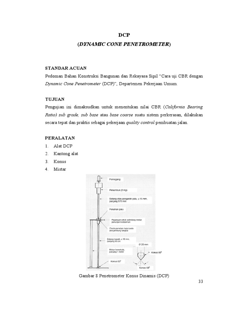 Uji DCP untuk Nilai CBR Perkerasan | PDF