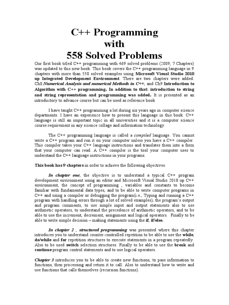 C++ Programming With 558 Solved Problems | PDF | C++ | Array Data Structure
