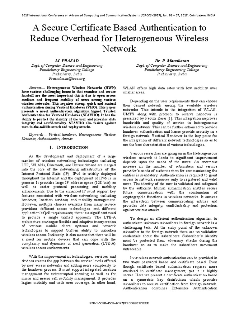 A Secure Certificate Based Authentication To Reduce Overhead For ...