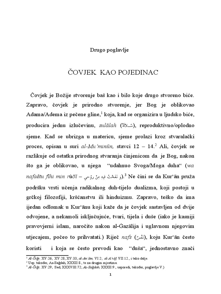 2 - Drugo Poglavlje Covjek Kao Pojedinac | PDF