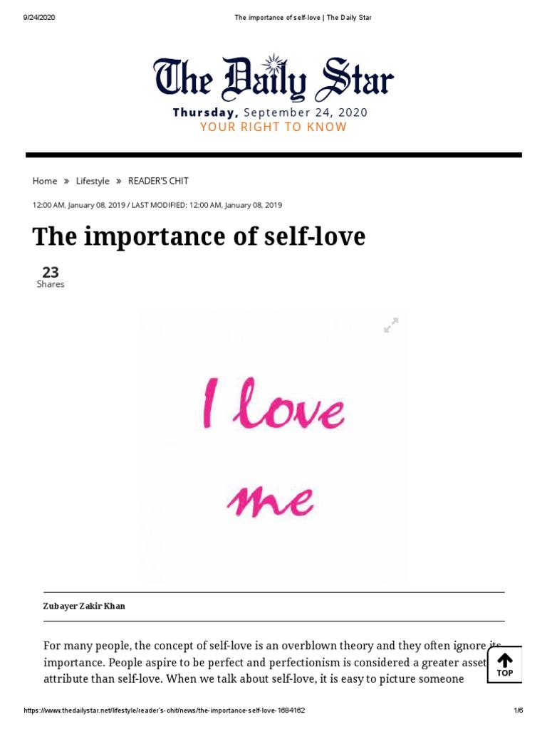 Self-Love: Key to Happiness & Health | PDF | Happiness | Well Being