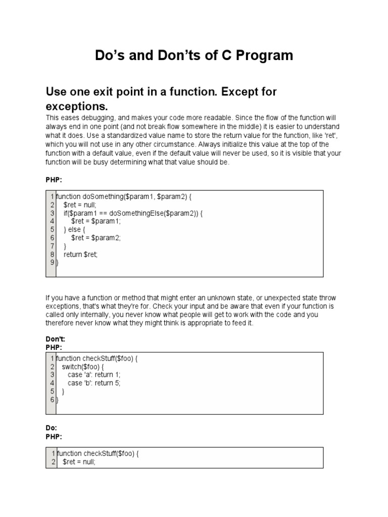 Dos And Donts Of C Program Pdf Class Computer Programming Inheritance Object Oriented 