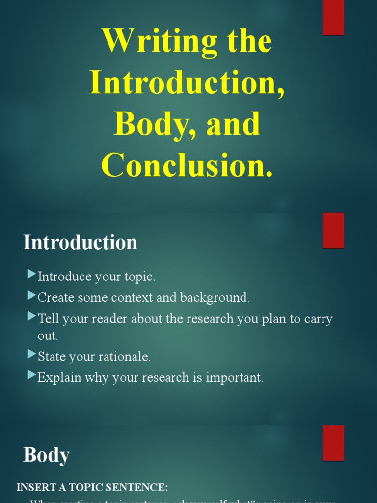 Writing-the-Introduction-Body-and-Conclusion 2 | PDF