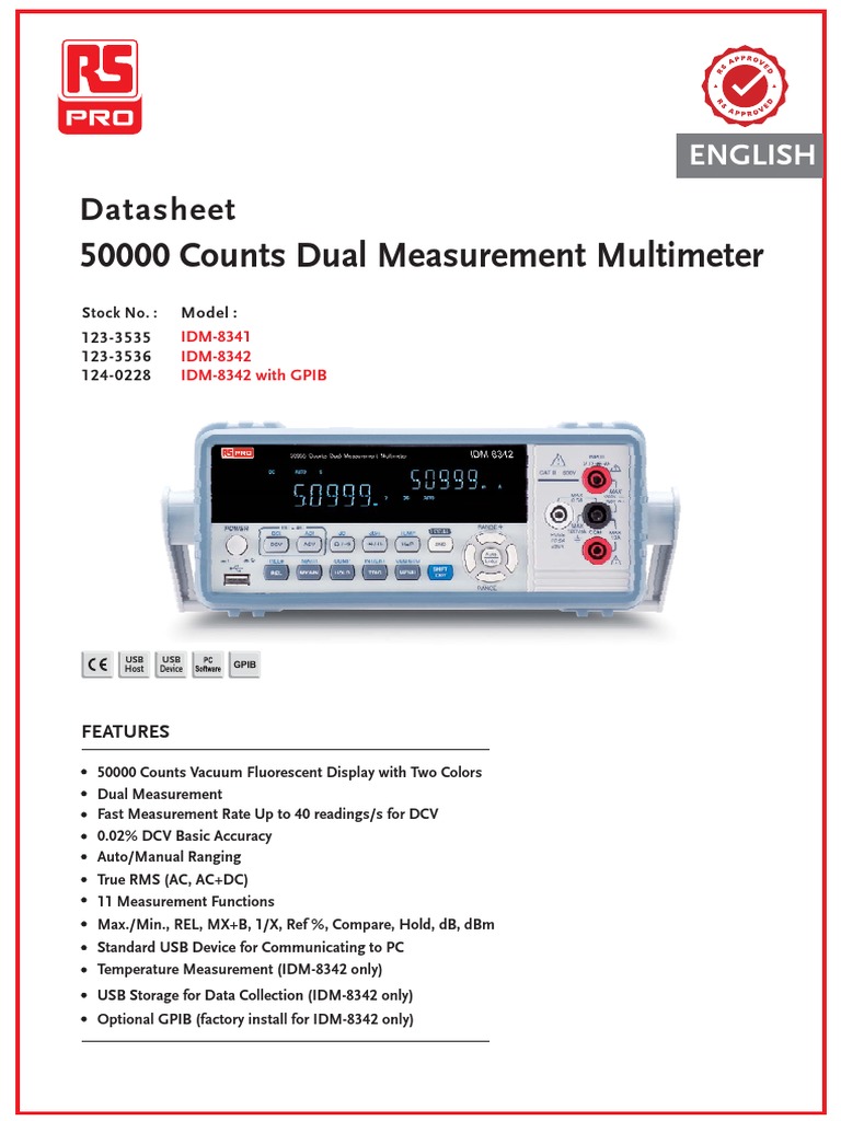 Counts Dual Measurement Multimeter: Datasheet | PDF | Computer File ...