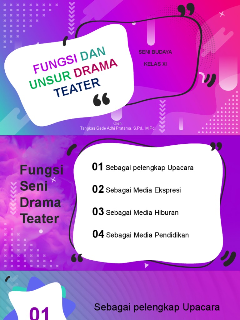 PPT Fungsi Dan Unsur Drama Teater | PDF