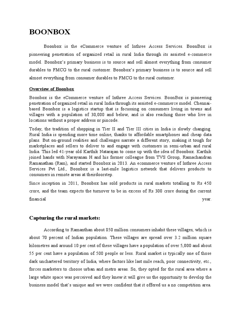 Overview of Boonbox | PDF