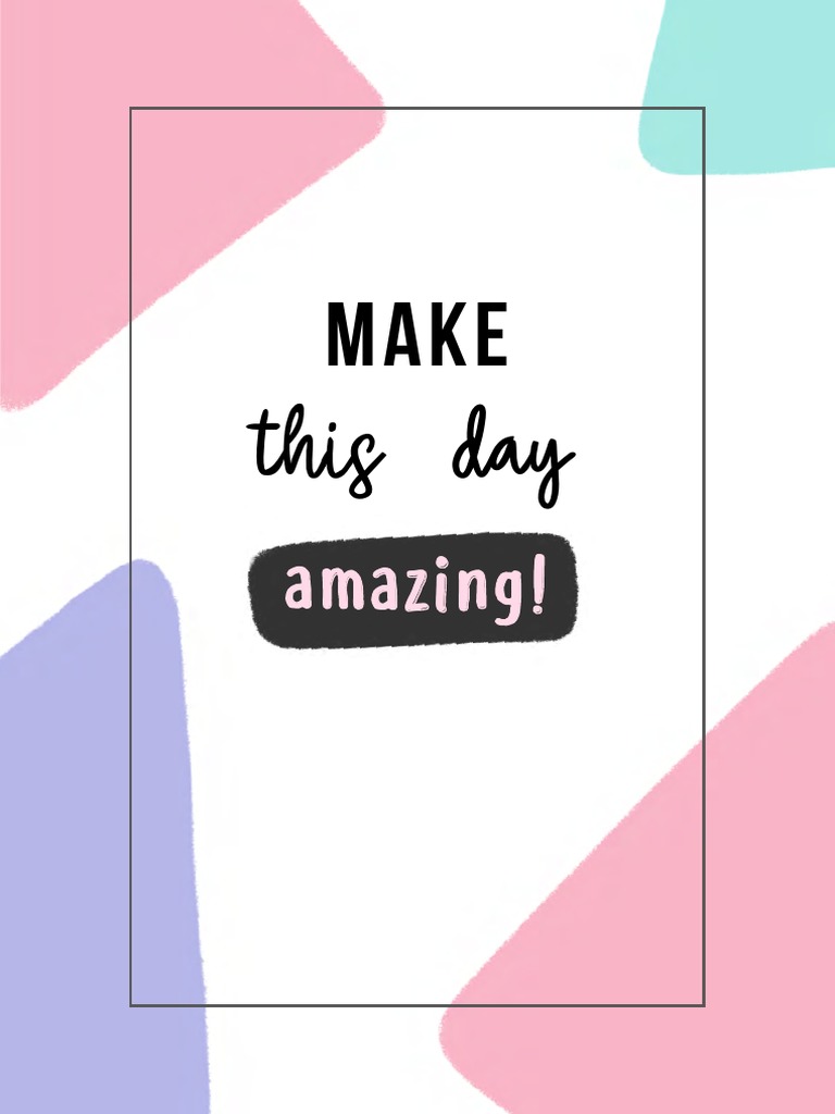 Make Today Amazing Checklist Printable Guide | PDF | Occupational ...