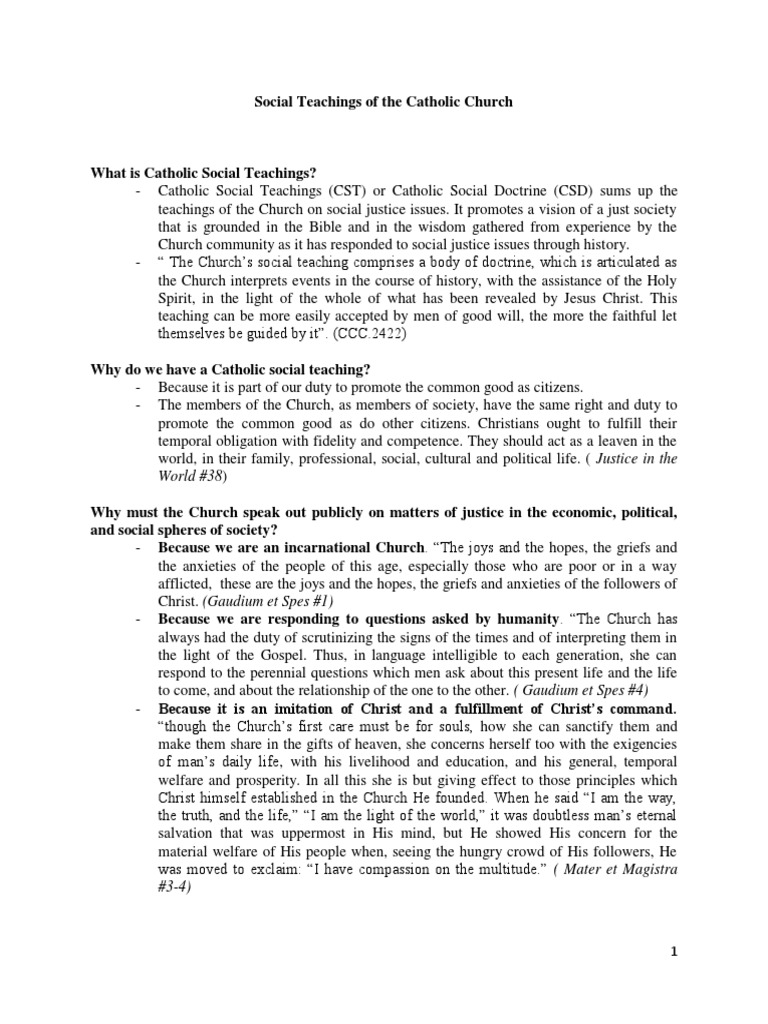 Handout 1A Intro | Download Free PDF | Catholic Social Teaching ...
