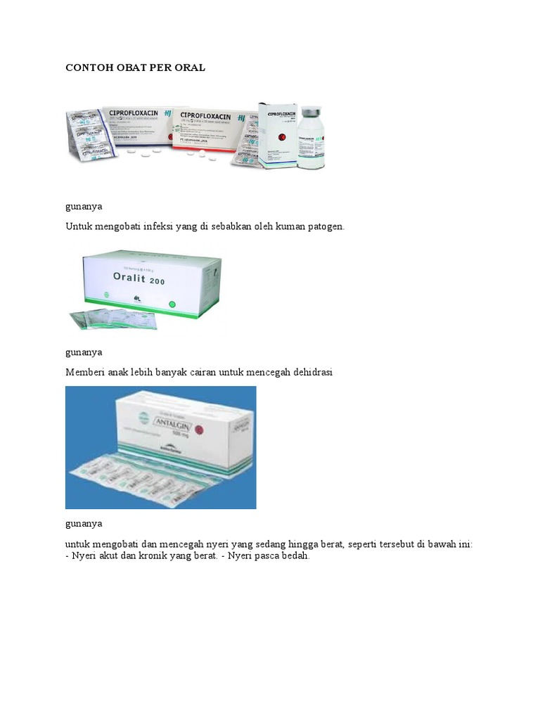 Contoh Obat Per Oral | PDF