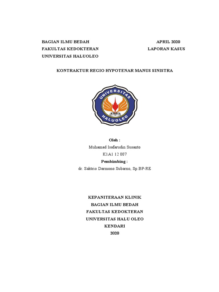 (REVISED II) Case Report Kontraktur Regio Hypotenar Manus Sinistra | PDF