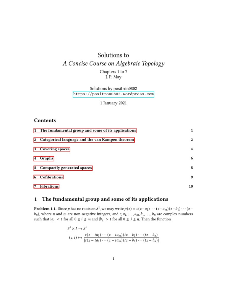 Solutions for May's Algebraic Topology | PDF | Group (Mathematics ...