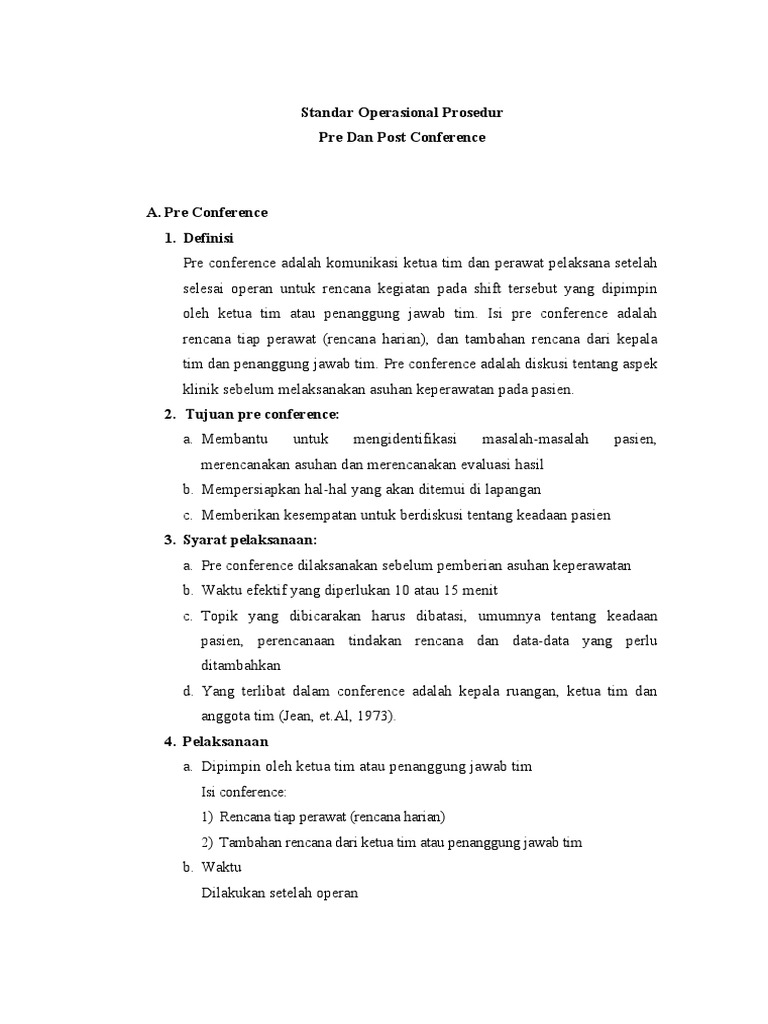 SOP Pre Dan Post Conference | PDF