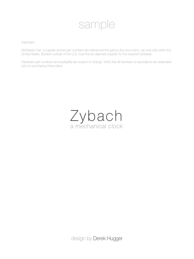 Zybach Sample | PDF | Screw | Drill