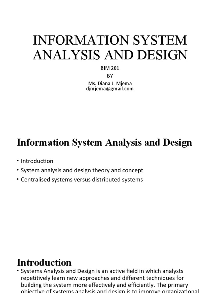 Information System Analysis and Design | PDF | Distributed Computing ...