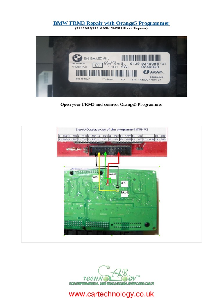 WWW - Cartechnology.co - Uk: BMW FRM3 Repair With Orange5 Programmer ...