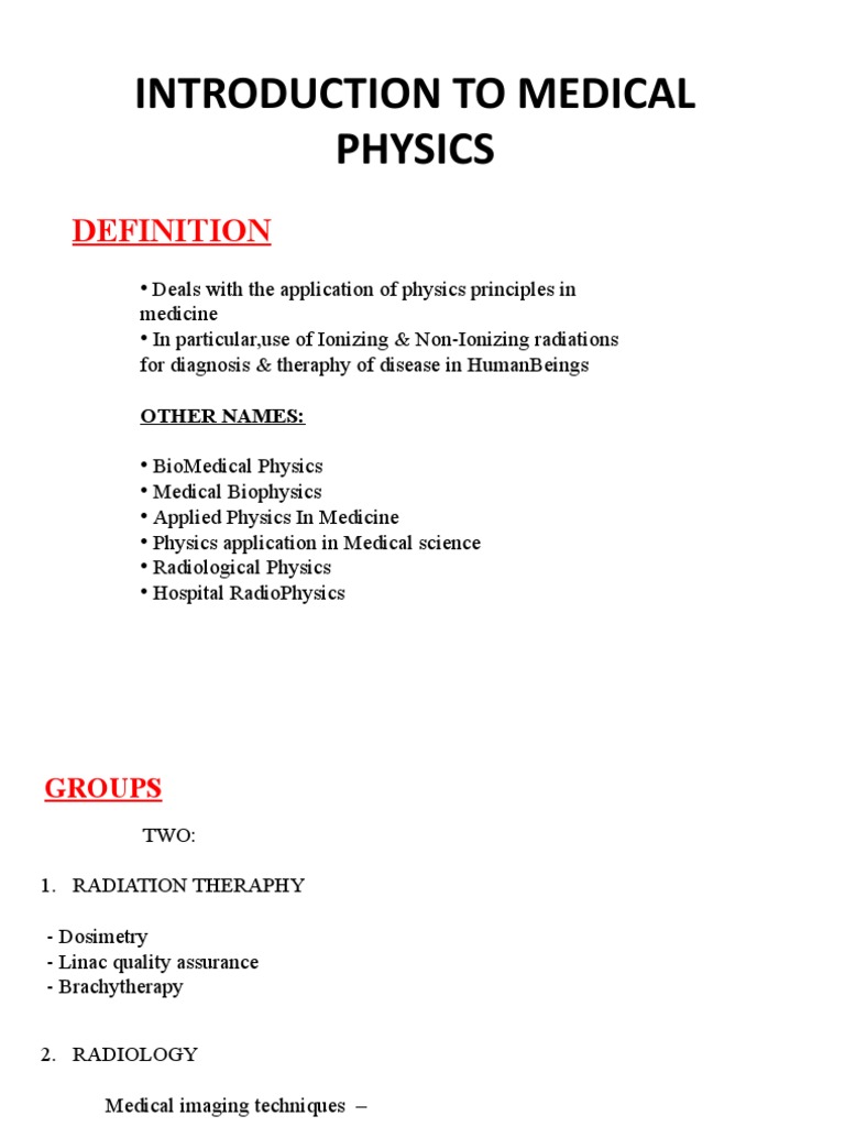 Introduction To Medical Physics | PDF | Science & Mathematics