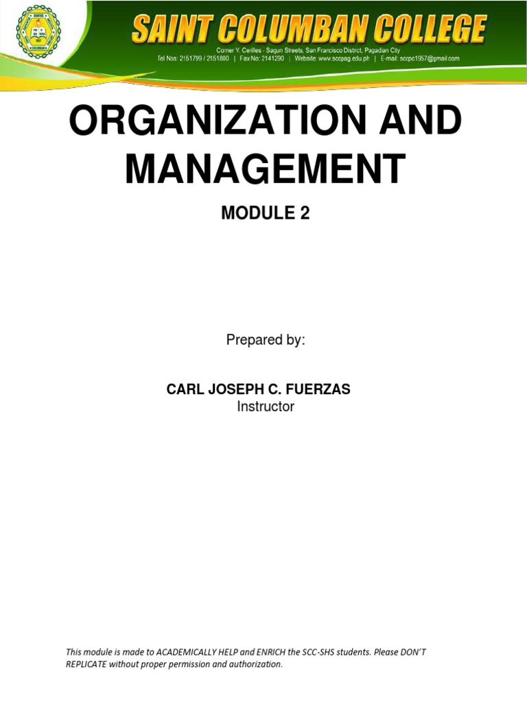 Organization and Management Module 2 | PDF | Economic Growth | Consumer ...
