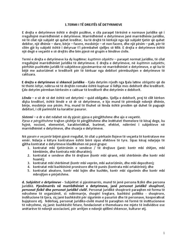 E Drejta e Detyrimeve | PDF