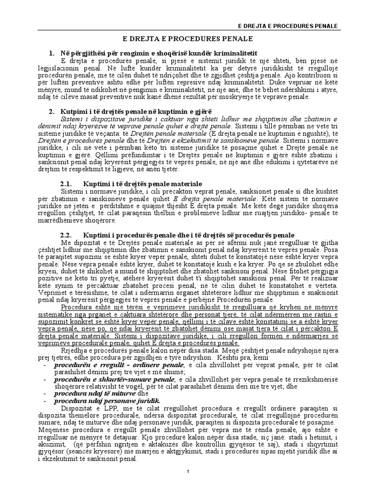 E Drejta e Procedures Penale | PDF
