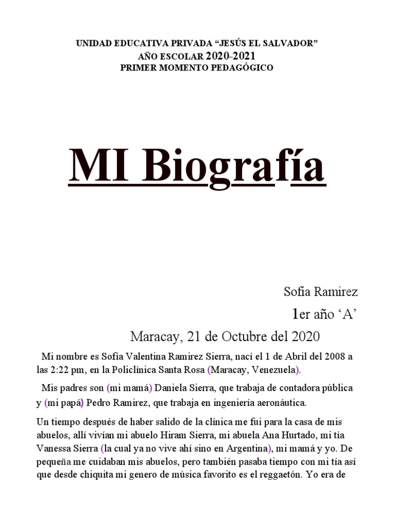 Mi Biografia | PDF | Padre e hijo