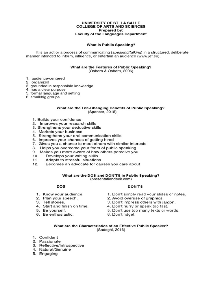 Essentials of Public Speaking | PDF