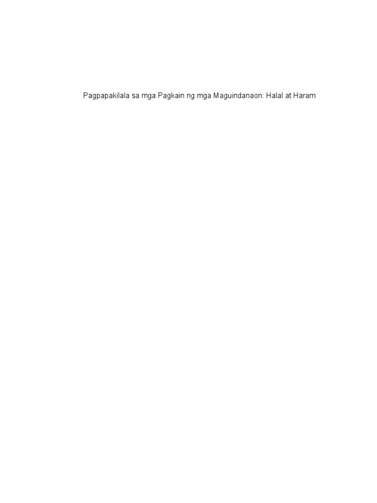 Pagpapakilala Sa Mga Pagkain NG Muslim | PDF