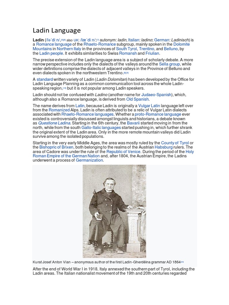 Ladin Lenguage | PDF | Human Communication | Languages Of Europe