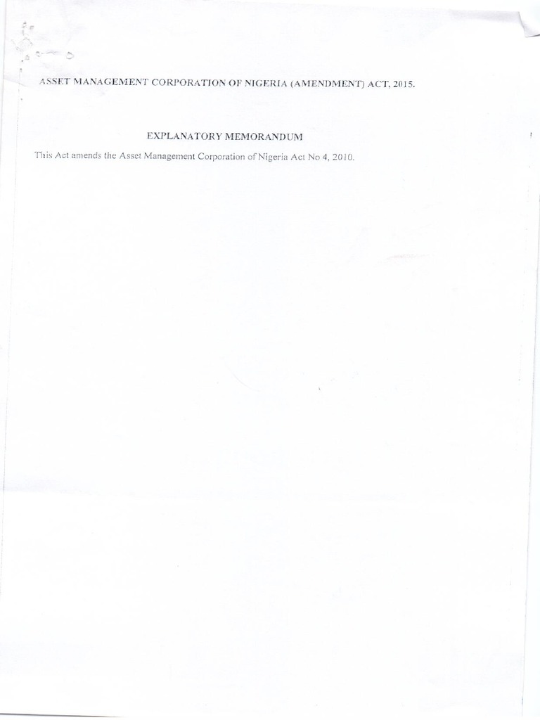 AMCON (Amendment) Act 2015 | PDF