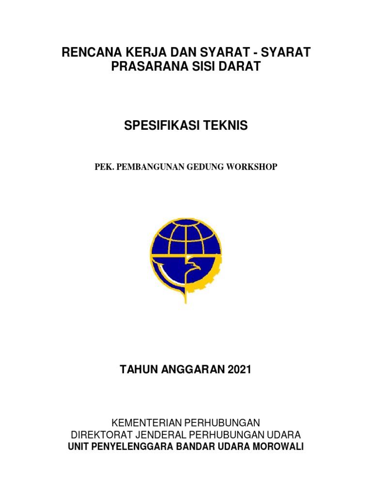 RKS Pembangunan Gedung Workshop | PDF