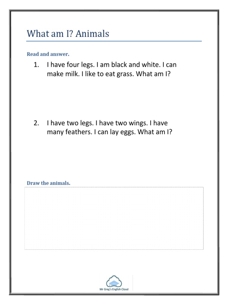 What Am I Animals | PDF