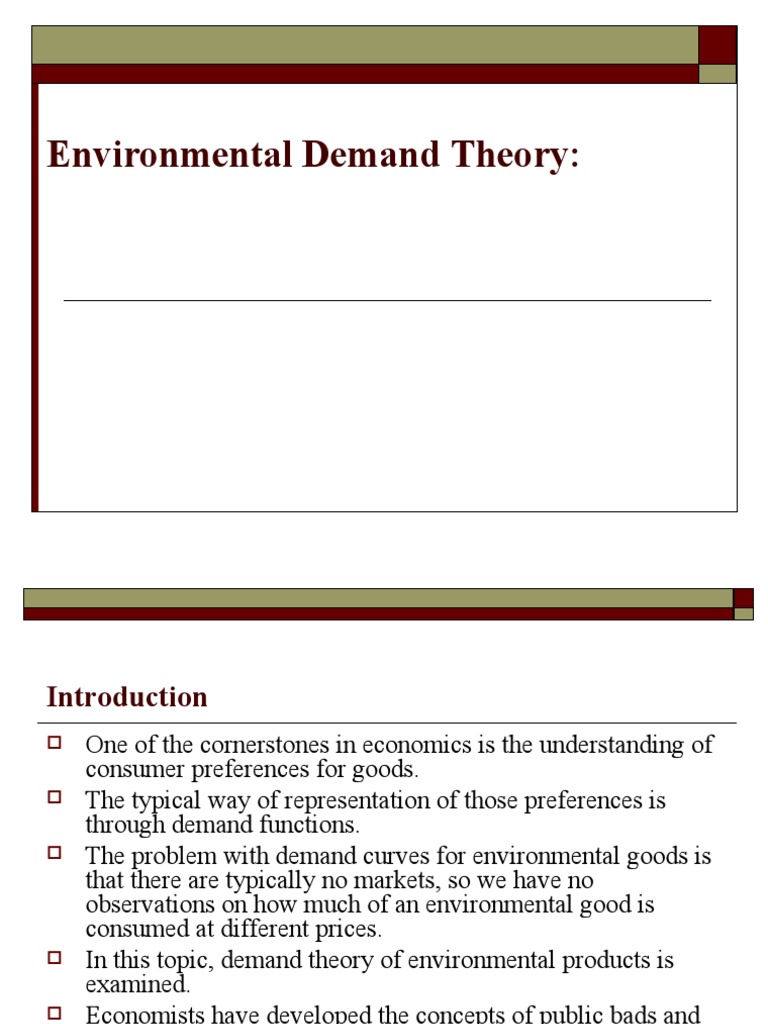 Environmental Demand Theory | PDF | Demand | Economic Surplus