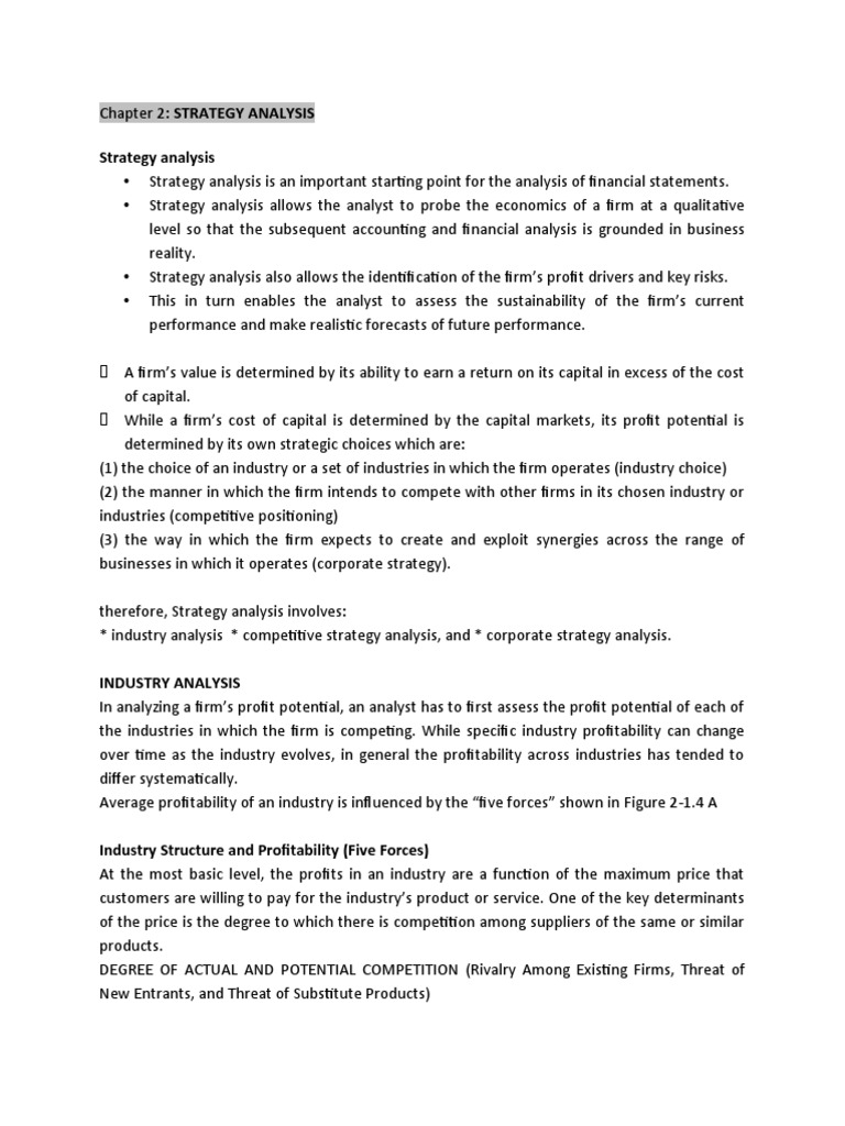 Chapter 2 - STRATEGY ANALYSIS | PDF | Competitive Advantage | Strategic ...