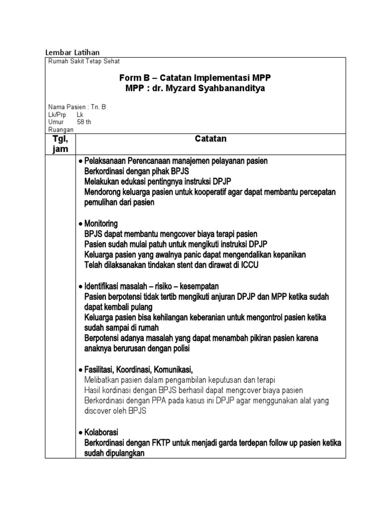 Lembar Latihan Form B - MPP - Dr. Myzard | PDF
